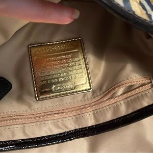 Coach | Bags | Coach Sequin Animal Print Handbag With Chain And Patent ...